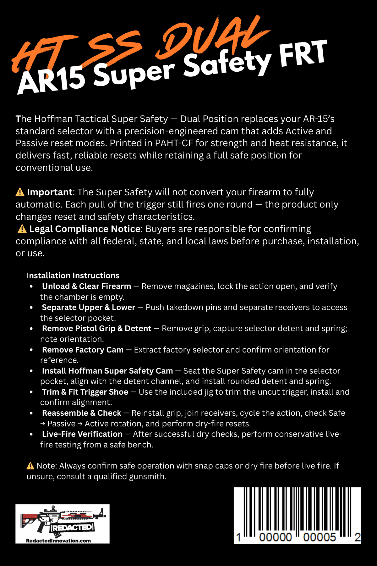 Hoffman Tactical Super Safety Kit – Dual Mode - Redacted Industries